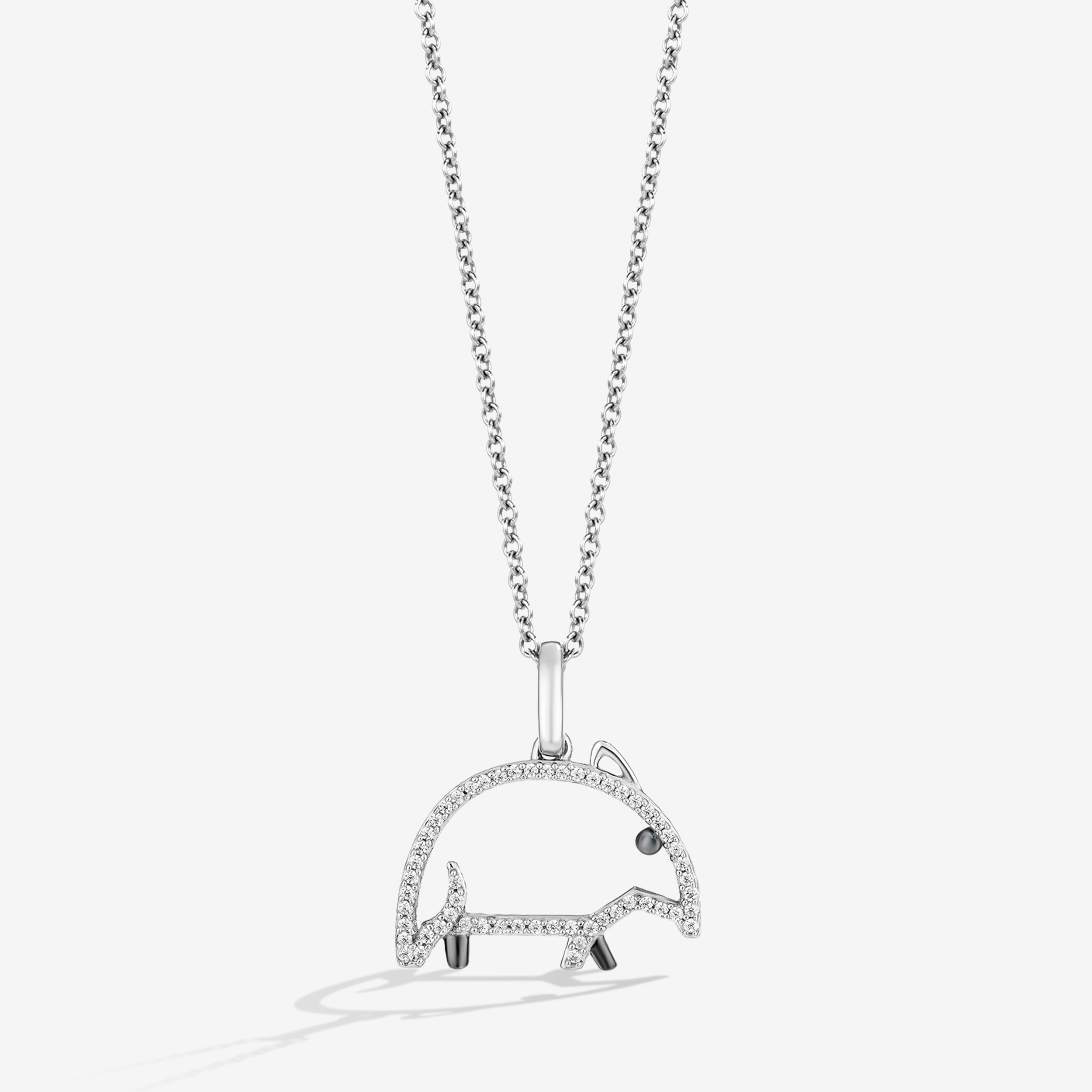Women's Critters Necklace with 1/10 CT.TW. Diamonds in Sterling Silver ...