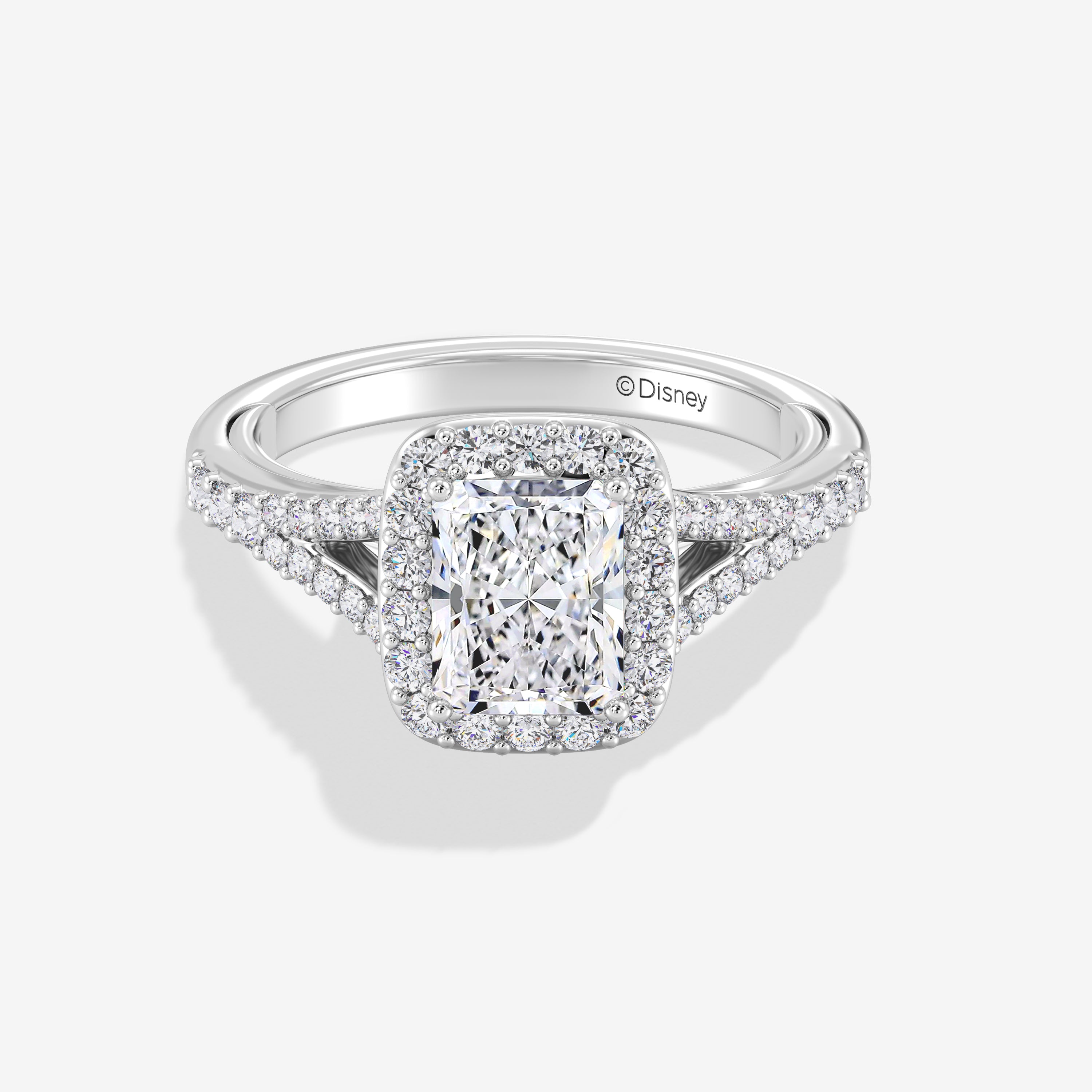 Mickey Mouse Women's Engagement Ring with Lab Grown Diamonds in 14K Go ...