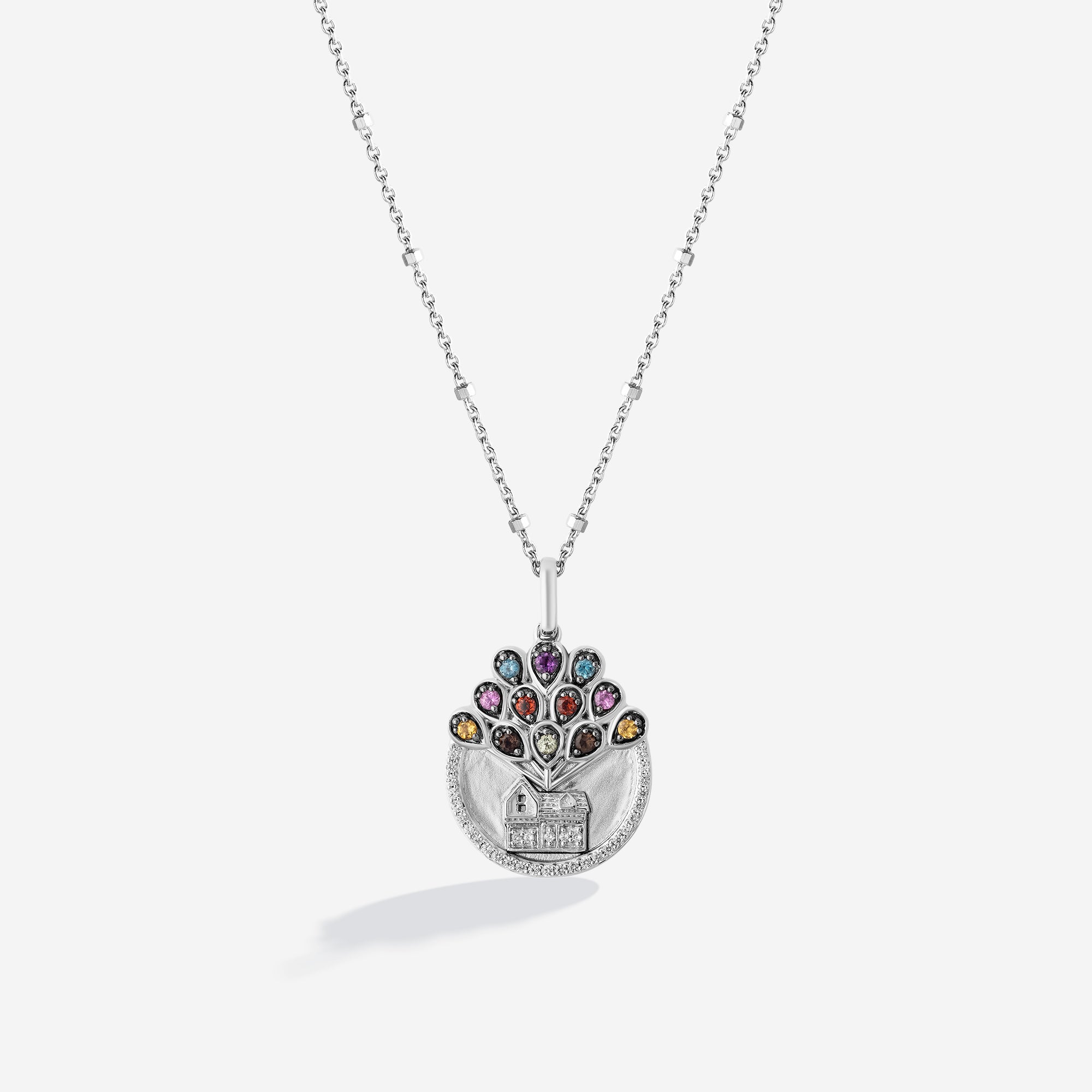 Disney Up Inspired Diamond Medallion Necklace in Sterling Silver 1/10 ...