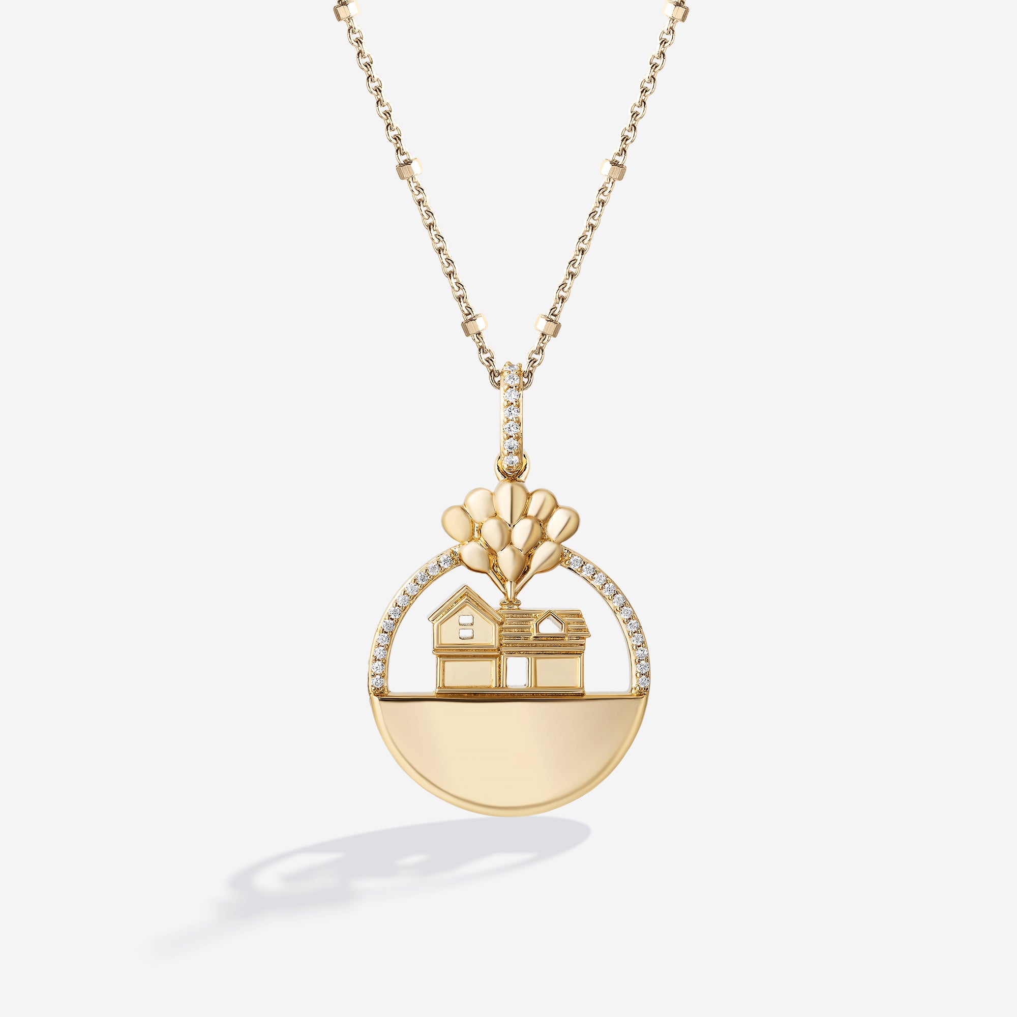 Disney Up Inspired Diamond Engravable Necklace in 14K Yellow Gold over ...