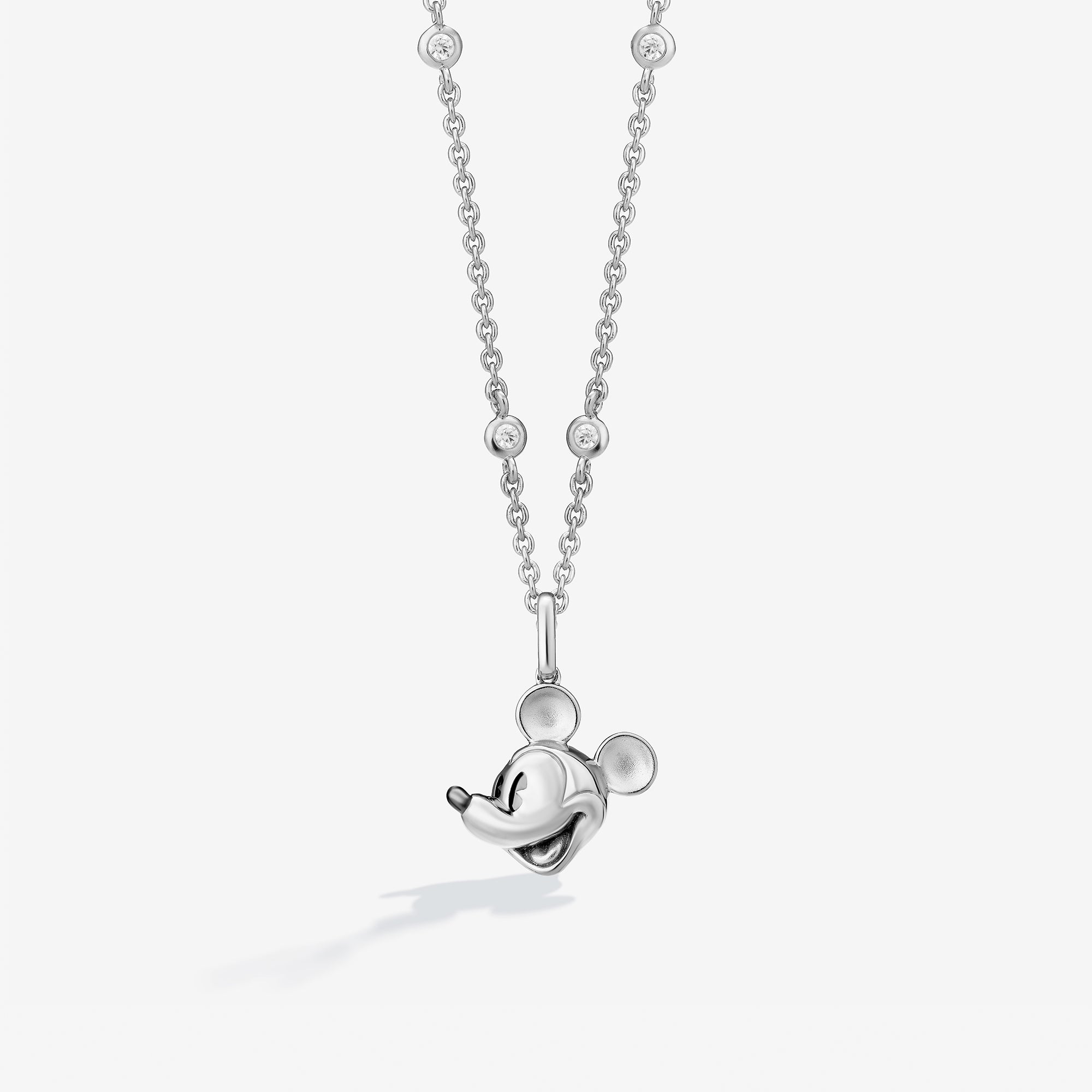 Disney Mickey Mouse Inspired Diamonds-by-the-yard Silhouette Necklace ...